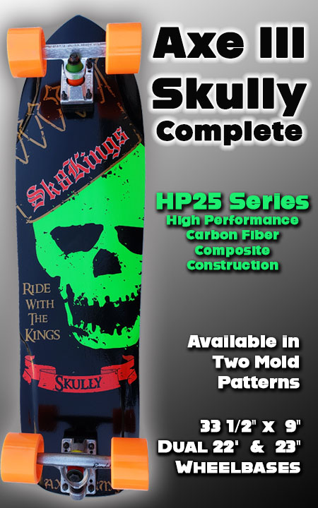 Axe III Skully - Axe Fiberglass HP Racing Series Slalom Skateboard Complete