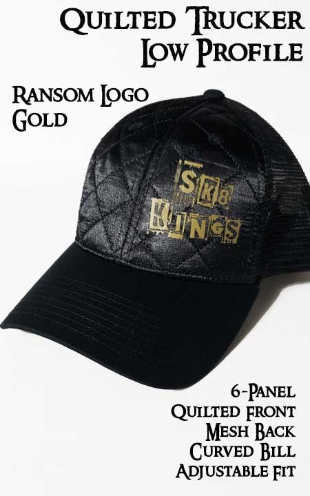 www.sk8kings.com: Sk8Kings Hat - Quilted Trucker - Ransom Logo