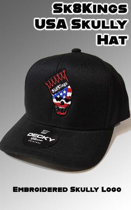Sk8Kings Hat - Baseball Cap - USA Skully Embroidered