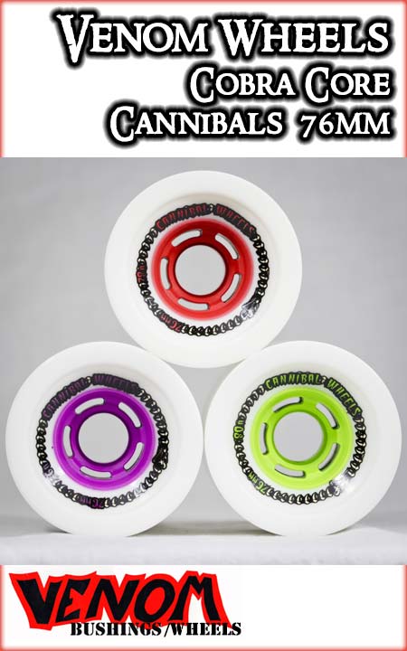 www.sk8kings.com: VENOM WHEELS - COBRA CORE CANNIBALS 76MM - THREE ...