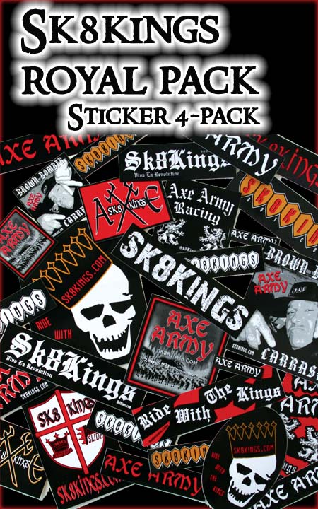 www.sk8kings.com: SK8KINGS STICKER PACK - ROYAL PACK (4-pack)